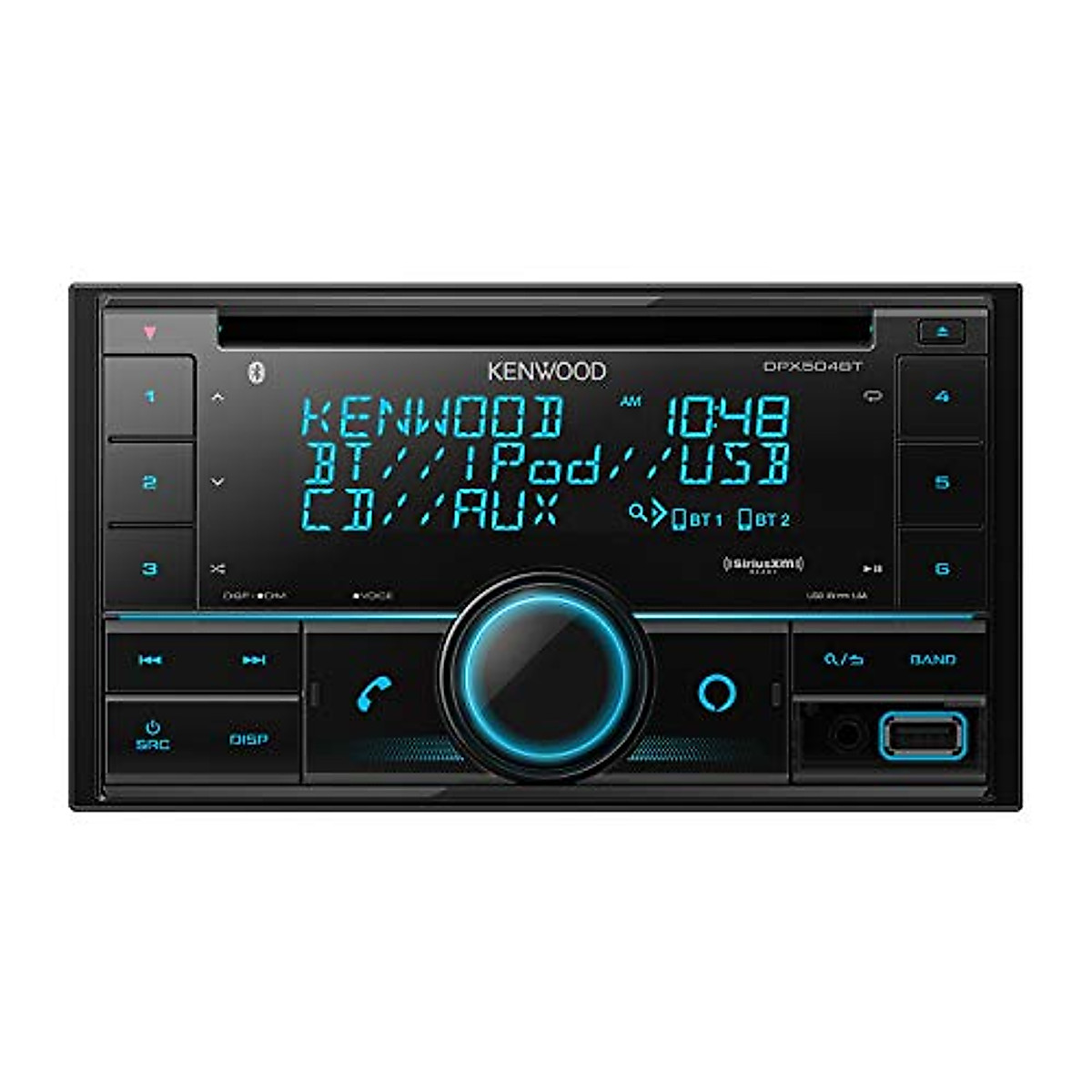 Kenwood DPX504BT Double DIN in-Dash CD Receiver with Bluetooth | Car Stereo CD Receiver with Amazon Alexa Voice Control | High-Contrast 3-line Display with Variable-Color Illumination