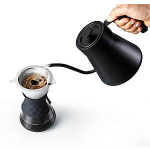 SAKI Pour Over Coffee Maker with Double Layer Stainless Steel Filter, Silicone Lid, Coffee Dripper Brewer, Heat Resistant Borosilicate Pour Over Carafe, 24 Ounce