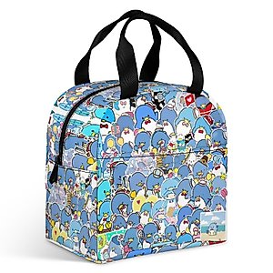 Cartoon Lunch Bag Tuxedosamm Lunch Tote Bag Portable Lunch Box With Pocket for Womens Men