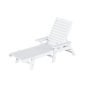 WestinTrends Malibu Poly Reclining Chaise Lounge White