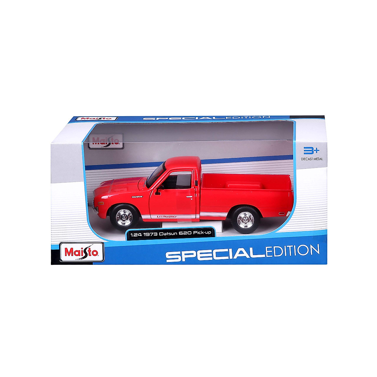 Maisto Datsun 620 Pickup (1973) 1:24 Scale Model Car Opening Doors 20 cm Red (531522)