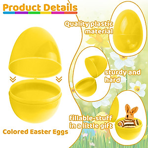 Motiloo 72 Pieces 2.3 Inch Plastic Easter Eggs, Fillable Easter Eggs Colorful Bright Plastic Easter Eggs Perfect for Easter Egg Hunt, Basket Stuffers Fillers, Easter Party Favors