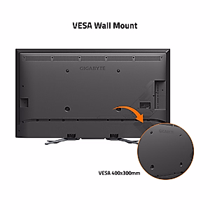 Gigabyte S55U 55" 120Hz 4K UHD Gaming Monitor, VA, 3840x2160 Display, 2ms Response Time (GTG), 2X HDMI 2.1 (48G, eARC), 2X HDMI 2.0, 2X USB 3.2 Gen 1 (S55U-SA),Black