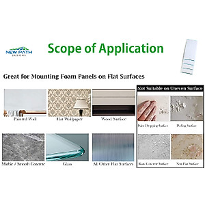 New Path Designs Double-Sided Acoustic Foam Panel Mounting Squares, 48-Pack, Studio-Grade Adhesive Tape, Heavy Duty Bond to Acoustic Panels/Soundproof Foam, No Wall Residue (for 12 Standard Panels)