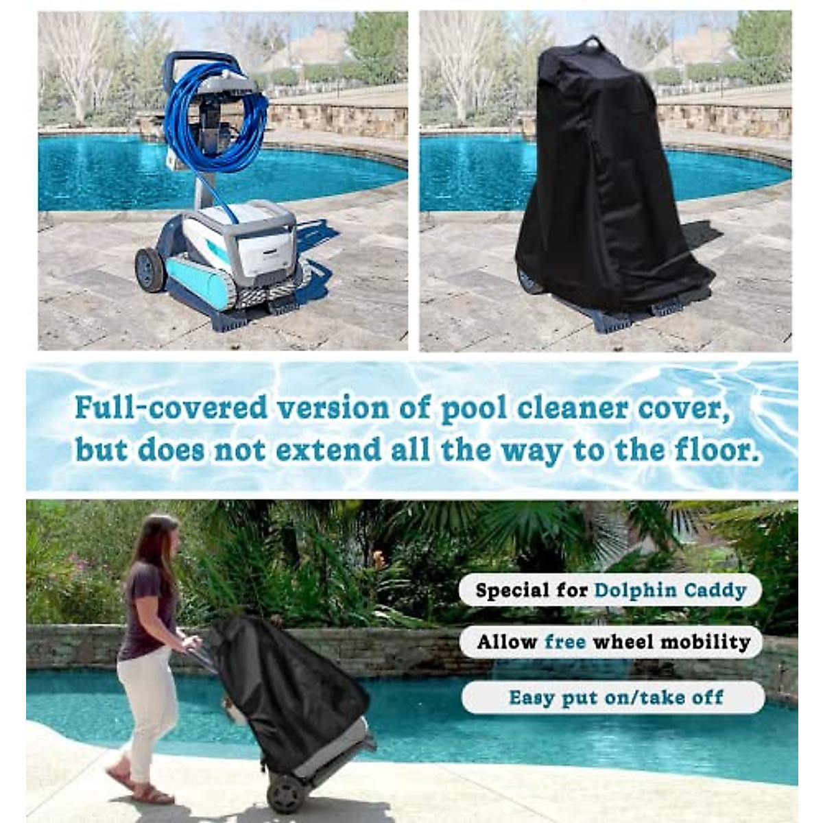 9991794-R1 Pool Cleaner Classic Caddy Cover, Fits for Dolphin Robotic Cleaner Caddy & Many Brands of Robotic Pool Vacuum Cleaners Caddy