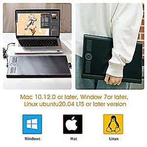 GAOMON M10K 10 x 6.25 Inches Graphic Drawing Tablet with 8192 Levels Battery-Free Stylus and 10 Customizable Hot-Keys for Digital Drawing & OSU & Online Teaching-for Mac&Windows