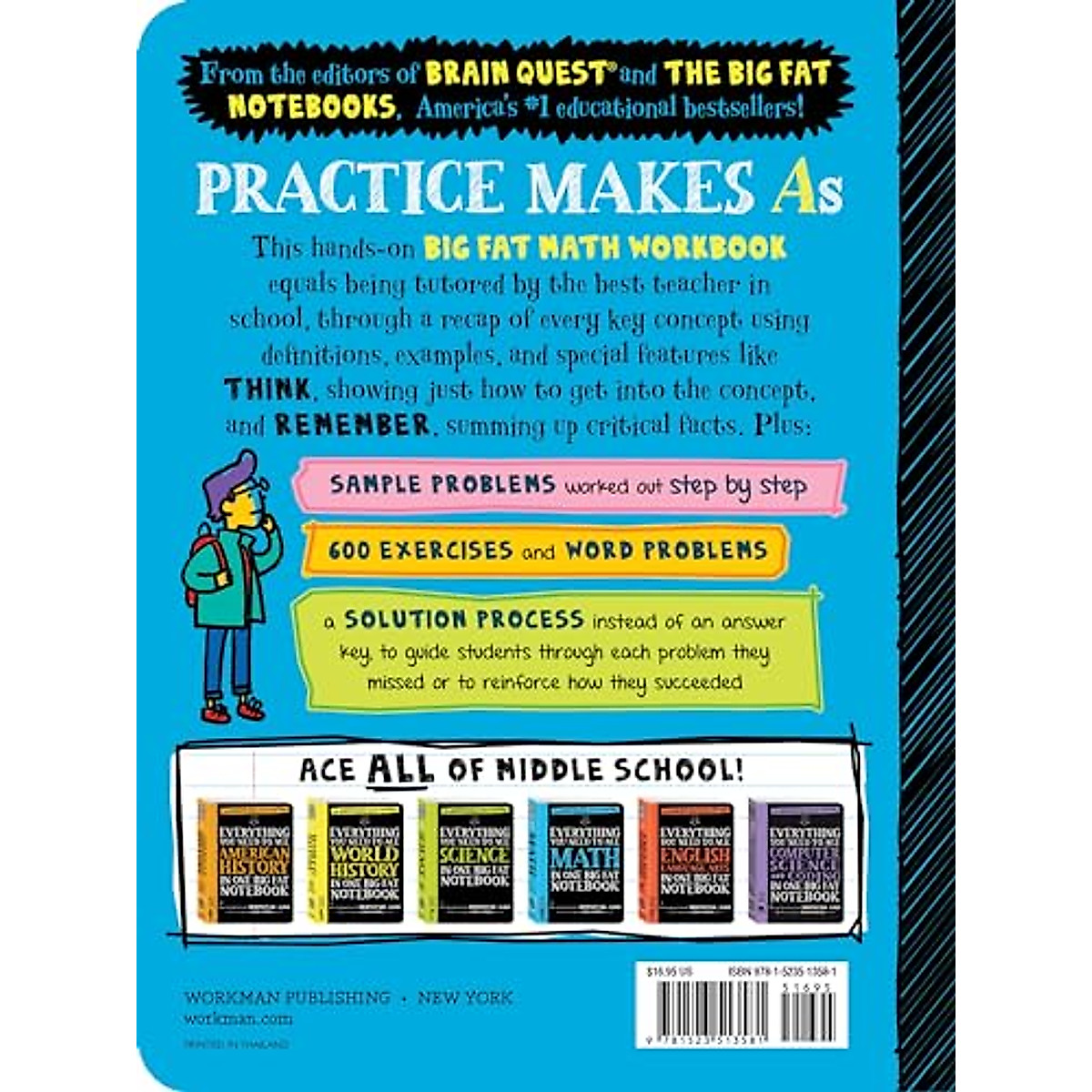 The Big Fat Middle School Math Workbook: 600 Math Practice Exercises (Big Fat Notebooks)