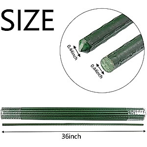 Garden Plant Stakes 36 Inch 3Ft Steel Plant Stick Support, Tomato Stakes for Growing Climbing Plants, Pack of 25