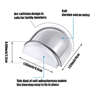 6 Pieces Floor Door Stopper No Drill Shower Door Stopper Self Adhesive Door Stoppers Wall Protectors Acrylic Door Stoppers Floor Buffers Wall Buffers for Protection of Wall and Furniture