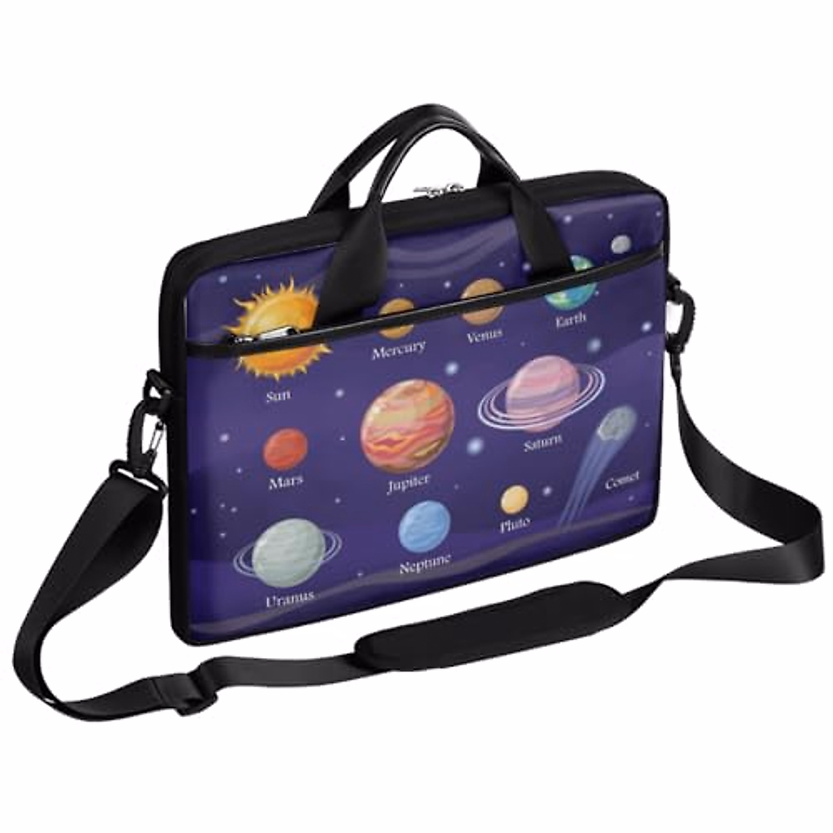 Planet Laptop Computer Bag Waterproof Shoulder Messenger Bag 13-15 inch Durable Laptop Tote Bag with Shoulder Strap Handle Lightweight Crossbody Briefcase