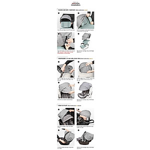 Manito Sun Shade Extender/Auxiliary Canopy for Car Seat (Black Grey)