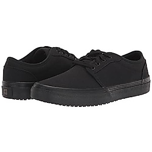 Shoes for Crews Merlin, Men's, Women's, Unisex Slip Resistant Canvas Work Shoes, Water Resistant, Black, Men's 9.5 / Women's 11
