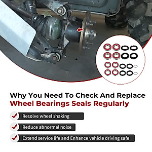 Front & Rear Wheel Bearings Seals for Yamaha Rhino 450 Rhino 660 Rhino 700 2005-2013, OEM# 93106-42800-00 93106-38800-00 93106-38047-00
