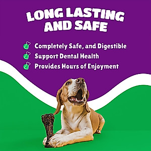 Lively Tails Liver Coated Dog Bones for Aggressive Chewers, Chew Bone for Large Dogs, Beef Shin Large Bone, Long Lasting Dog Bones, 2 Pack