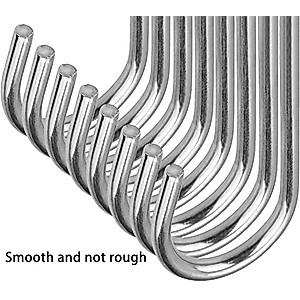 LUNKUIVY 120 Pack 2.8 Inch S Hooks Stainless S Shaped Hooks Heavy Duty for Hanging Pans and Pots, Coffee Cups, Clothes, Plant, Silver