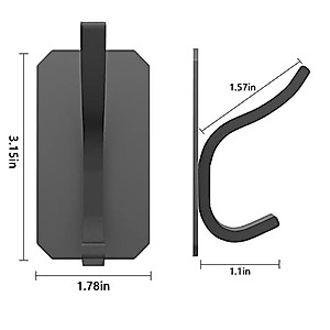 PMMASTO Towel Hook/Self Adhesive Hooks - Heavy Duty Stick on Wall Waterproof Aluminum - Robe Coat Hook for Hanging- Shower Hooks - Door Hooks - Wall Hooks for Kitchen Bathroom Toilet 6PC (Black)