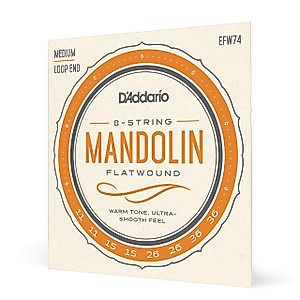 D'Addario EFW74 Phosphor Bronze Flatwound Mandolin Strings, Medium, 11-36