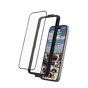 URBAN ARMOR GEAR UAG Designed for iPhone 15 Case 6.1" Monarch Pro Kevlar Black Compatible with MagSafe Bundle with UAG Screen Protector Glass Shield Plus 6.1"