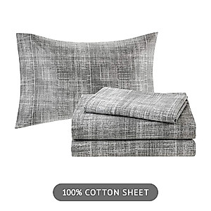 Madison Park Essentials Bed in a Bag Comforter, Vibrant Color Design All Season Down Alternative Cover with Complete Cotton Sheet Set, Queen (90"x90"), Saben, Stripe Aqua 9 Piece