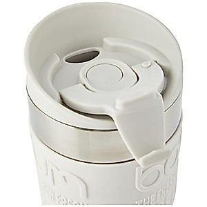 Bodum Travel French Press Coffee Maker Set, Stainless Steel with Extra Lid, Vacuum, 0.35 L/12 oz, White