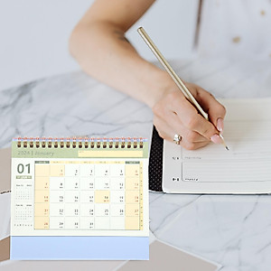 STOBOK 2024 Desk Calendar Tabletop Decor Work Desk Decor Desktop Decor Desk Calendars Office Desk Decorations Desk Pad Calendar Mini Desk Calendar Purple Notebook Bronzing Paper Student