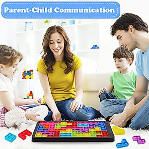 SHEGATO Push It Pop Fidget Toys, Bubble Sensory Toy, Poppits Jigsaw Fidget Toys, Popper Russian Block Game Boards, 26PCS Silicone Puzzle Games to Anxiety and Stress Relief for Girls Boys (Black)