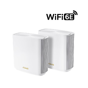 ASUS ZenWiFi Whole-Home Tri-Band Mesh WiFi 6E System (ET8 2PK), Coverage up to 5,500 sq.ft & 6+Rooms, 6600Mbps, New 6GHz Band, AiMesh,Instant Guard