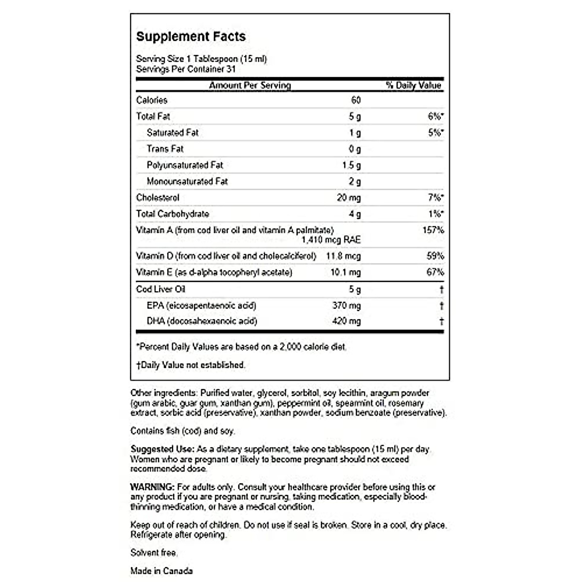 Swanson Emulsified Cod Liver Oil - Mint Flavor 16 fl oz Liq 3 Pack