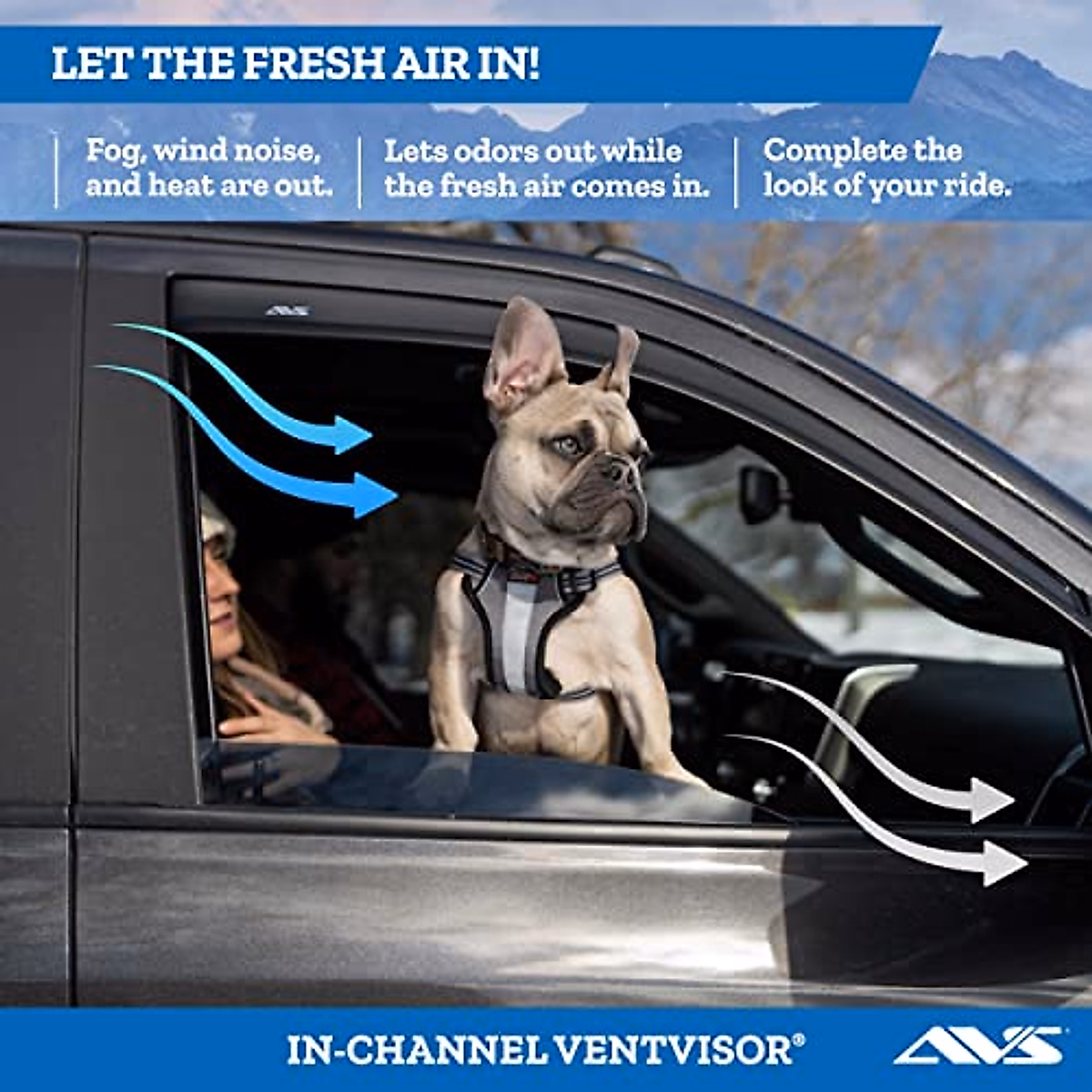 Auto Ventshade [AVS] In-Channel Ventvisor | 2013 - 2015 Chevrolet Malibu, 2016 Malibu Limited - Smoke, 4 pc. | 194362