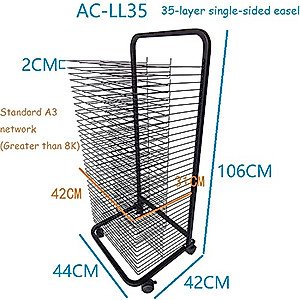 Ewatchaccessories Mobile Drying Rack with Wire Rack for Artwork, Black Powder Coated, Drying and Printing Rack, Protects Artwork While Drying, Ideal for Schools and Art Clubs