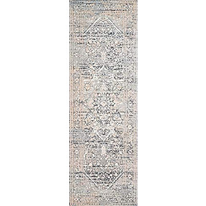 Loloi II Lucia Collection LUC-01 Grey/Sunset, Transitional 7'-9" x 10'-6" Area Rug