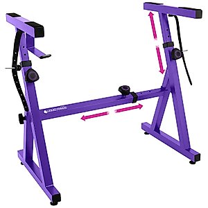 Liquid Stands Piano Keyboard Stand - Z Style Adjustable and Portable Heavy Duty Music Stand for Kids and Adults -Fits 54-88 Key Electric Pianos - Sturdy Musical Keyboard Stand (Purple)