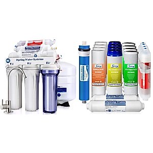 iSpring RCC7AK 6-Stage Superb Taste High Capacity Under Sink Reverse Osmosis Drinking Water Filter System & 2-Year Replacement Supply Set for 6-Stage Reverse Osmosis RO Water Filtration Systems