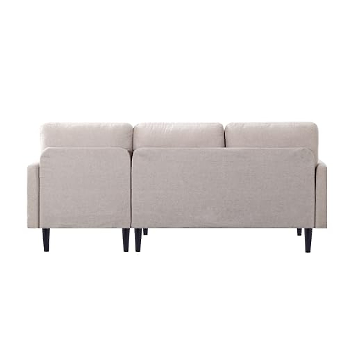 Convertible Modular Sectional Sofa,L-Shaped Reversible Corner Couch with Chaise Lounge and Rubber Wood Legs,Comfy Upholstery 3-Seat w/Toss Pillows for Living Room/Apartment/Office/Compact Space