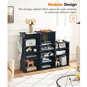 HOOBRO Shoe Rack, 6 Cubes Shoe Organizer with Doors, Plastic Panel Shoe Storage Cabinet for 24 Pairs of Shoes, for Closet, Bedroom, Entryway, Hallway, Black BK26SC01G1