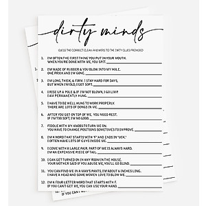 All Ewired Up 50 Funny Bridal Shower Game Dirty Minds Game (50-Cards) Bachelorette Party Wedding Engagement Rehearsal Dinner Activity, Minimalist