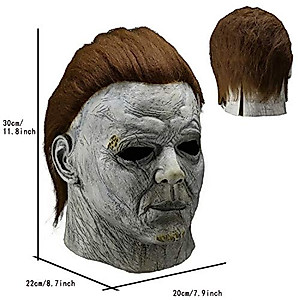 Bulex LED Light up Michael Myers Mask Scary Halloween Murderer Killer Mask Creepy Full Head Latex Mask Horror Cosplay Costume