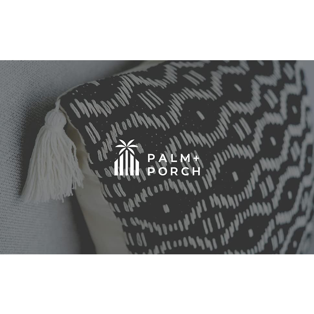 Palm and Porch - Boho Outdoor Pillow Covers - 20x20 Set of 2 - Woven Water Resistant Outdoor Pillows for Patio Furniture - Black and White Outdoor Pillows with Tassels