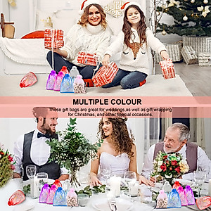 CLRBEATTY 100 Pcs Sheer Gift Bags,2.8"x3.6" Sheer Organza Bags,Drawstring Organza Jewelry Pouches,Organza Drawstring Bags for Wedding Party Festival Christmas Favor Gift(Red)