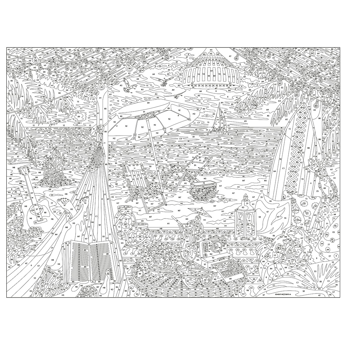 Ravensburger CreArt Cozy Cabana Paint by Numbers Kit for Adults - Painting Arts and Crafts for Ages 14 and Up