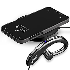 Udirect Bluetooth Wireless Headset, Hands Free, Over The Ear, 3 Button Functions, Business Minded,