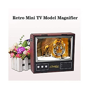 HD 3D Mobile Phone Screen TV Magnifier Amplifier Mini Retro Small 8 Inches Magnifying Glass with Foldable Holder Stand for Any Smartphone Movie Video