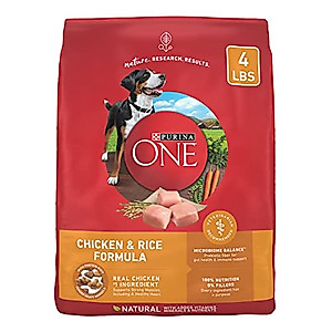 Purina ONE Chicken and Rice Formula Dry Dog Food - (Pack of 4) 4 lb. Bags