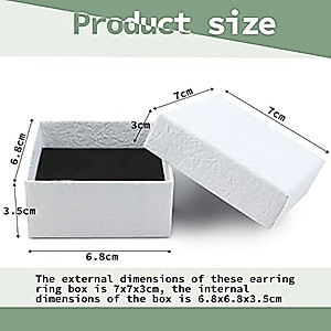 PRALB 18 Pack White Square Cardboard Earring Ring Boxes Necklace Boxes Jewelry Gift Boxes Cotton Filled Cardboard Paper Jewelry Case,2.75x2.75x1.3 inches