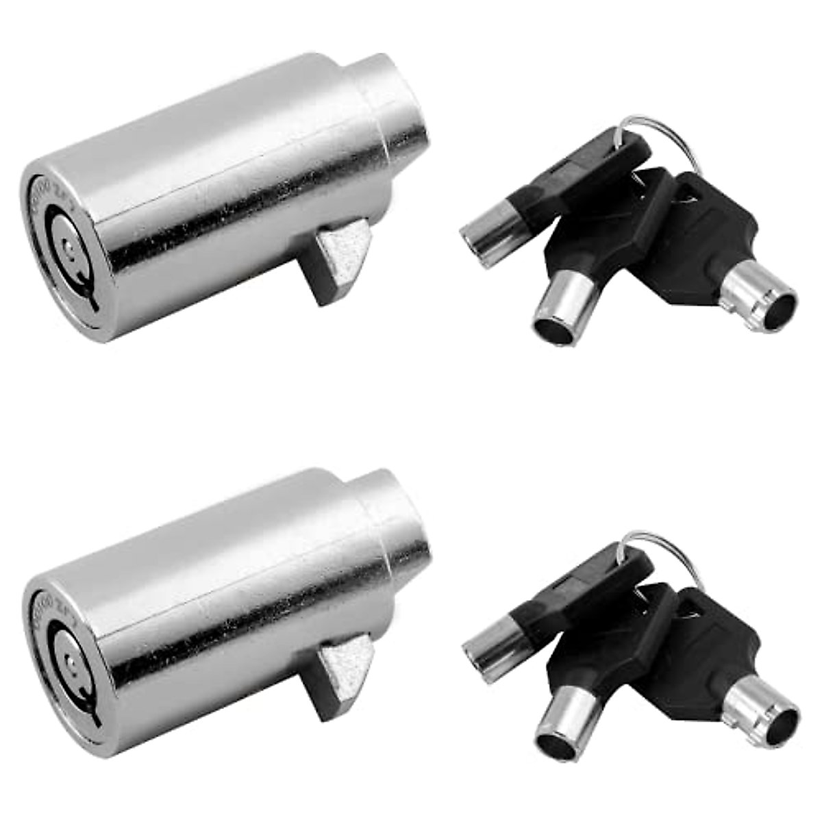 Luomorgo 2 Pcs Vending Machine Lock and Key, Keyed Alike Tubular Soda Machine Lock, Universal Candy Machine Lock Replacement, Snack Vending Machine Locks with 6Pcs Keys (Chrome)