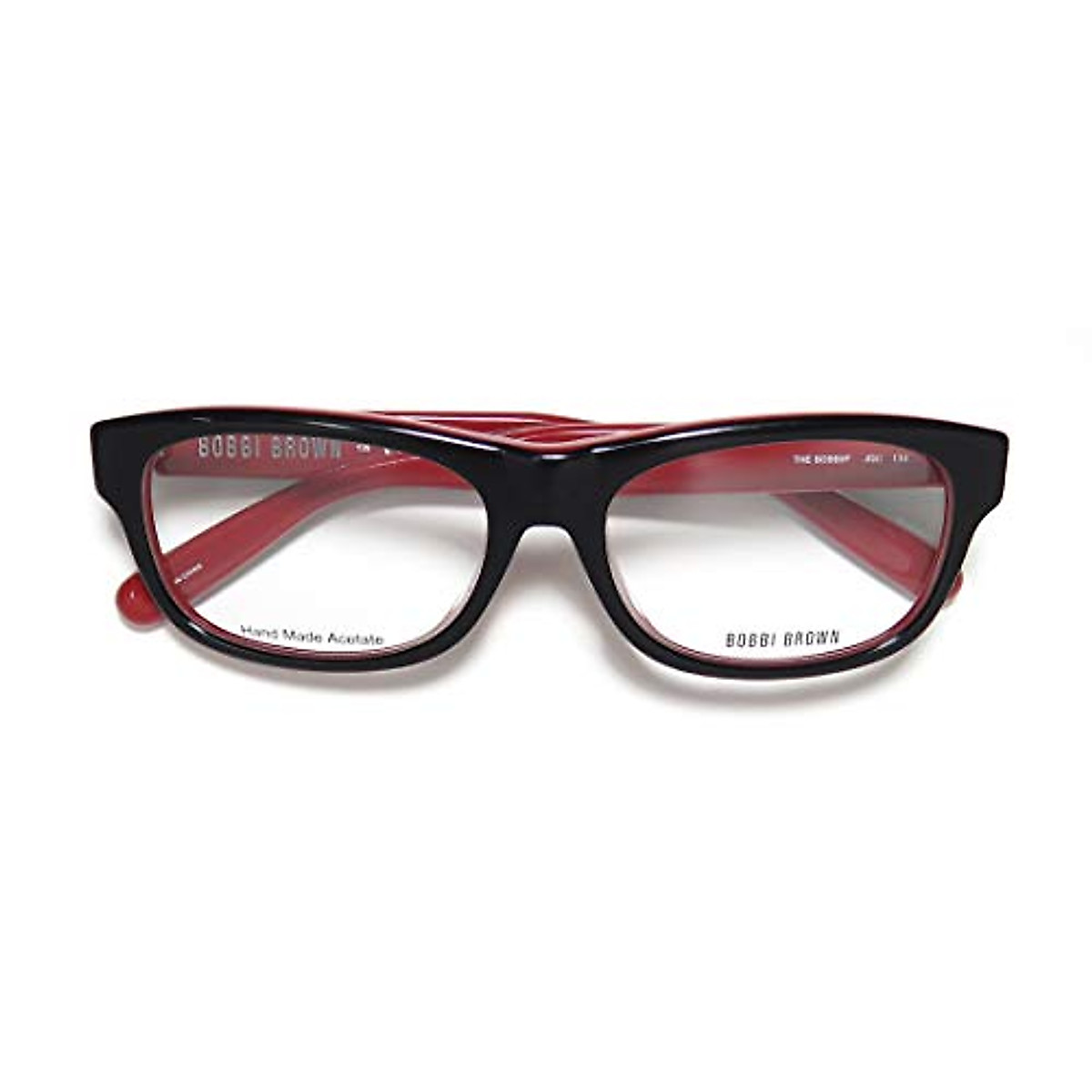 Bobbi Brown The Bobbi Womens/Ladies Rectangular Full-rim Brand Name Glamorous In Style Eyeglasses/Eyeglass Frame (54-16-135, Black/Red)