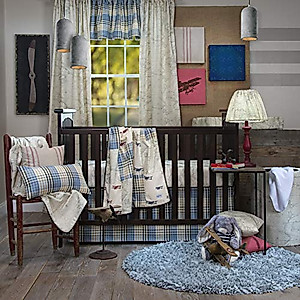 Glenna Jean Air Traffic, Changing Pad Cover Map Print, Blue/Red