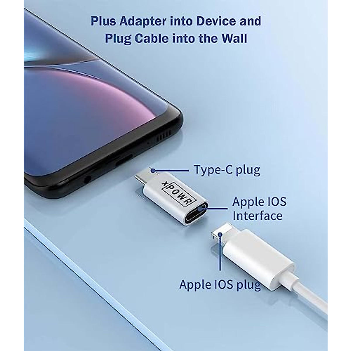xPOWR |3-Pack| Lightning to USB C Adapter for iPhone: [Updated] New Wider Compatibility, Fast Charging, Compact & Portable - USB C to Lightning Adapter in Silver