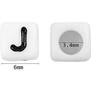 Quefe 1440pcs Acrylic Letter Beads White Cube Alphabet Beads Sorted Alphabet Beads for Jewelry Making, Bracelets, Necklaces, Key Chains (6 x 6mm)