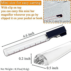 MAGDEPO 2X Bar Magnifier with Color Guiding Line + 2X Stick Mini Bar Magnifier with Clip for Reading Books, Magazines, Newspapers and Small Prints